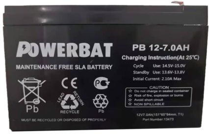 PB12-7.0AH, Powerbat PB12-7.0AH BATERIA POWERBAT 12v 7 AMP | EET
