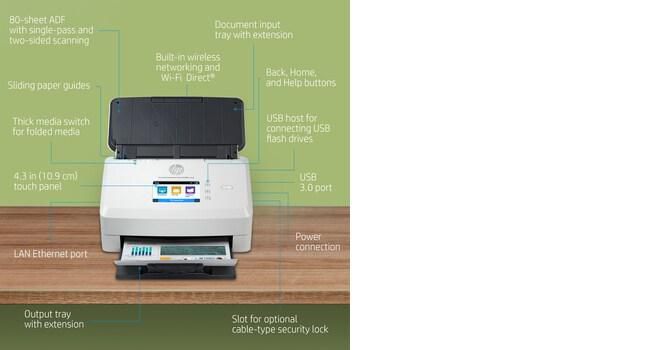 6FW10A, HP Scanjet Enterprise Flow N7000 Sheet-Fed Scanner 600 X 600 ...