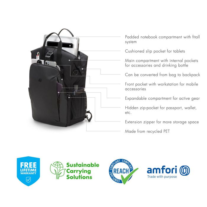 D31862-DFS, Dicota Backpack Eco Dual GO for Microsoft Surface | EET