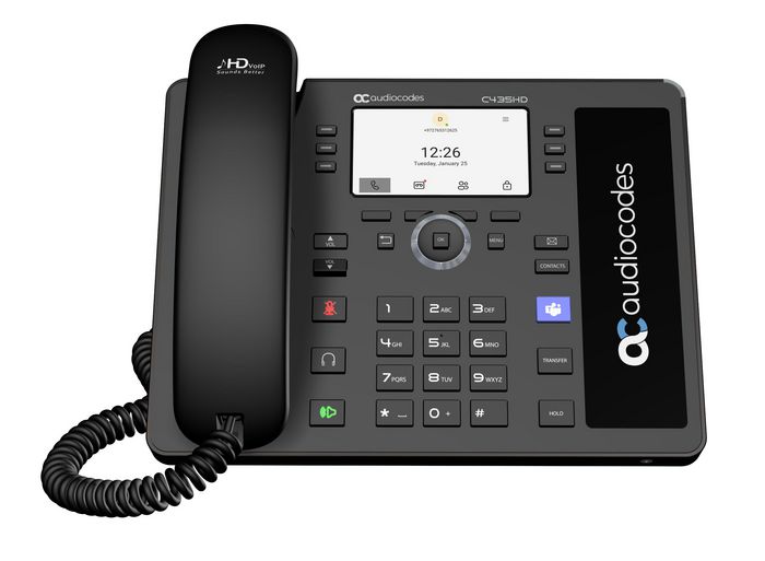 TEAMS-C435HDPS-R, AudioCodes Teams C435HD-R IP-Phone PoE GbE with an ...
