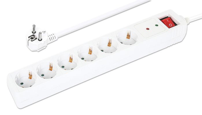 168311, Manhattan Power Distribution Unit EU (2-pin), x6 gang/output ...