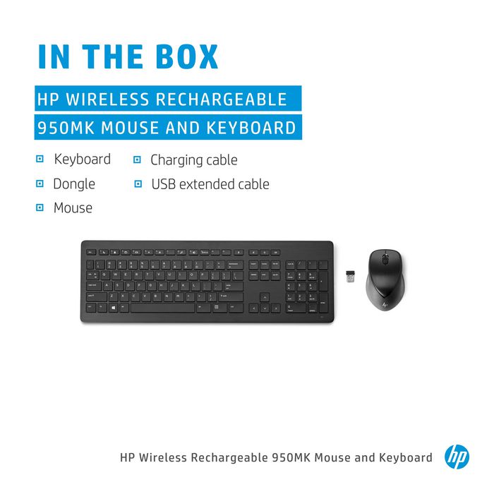3M165AA#ABT, HP Wireless Rechargeable 950MK Mouse and Keyboard Israel | EET
