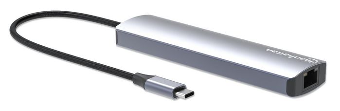 153959, Manhattan USB-C Dock/Hub, Ports (x6): Ethernet, HDMI, USB-A (x3 ...