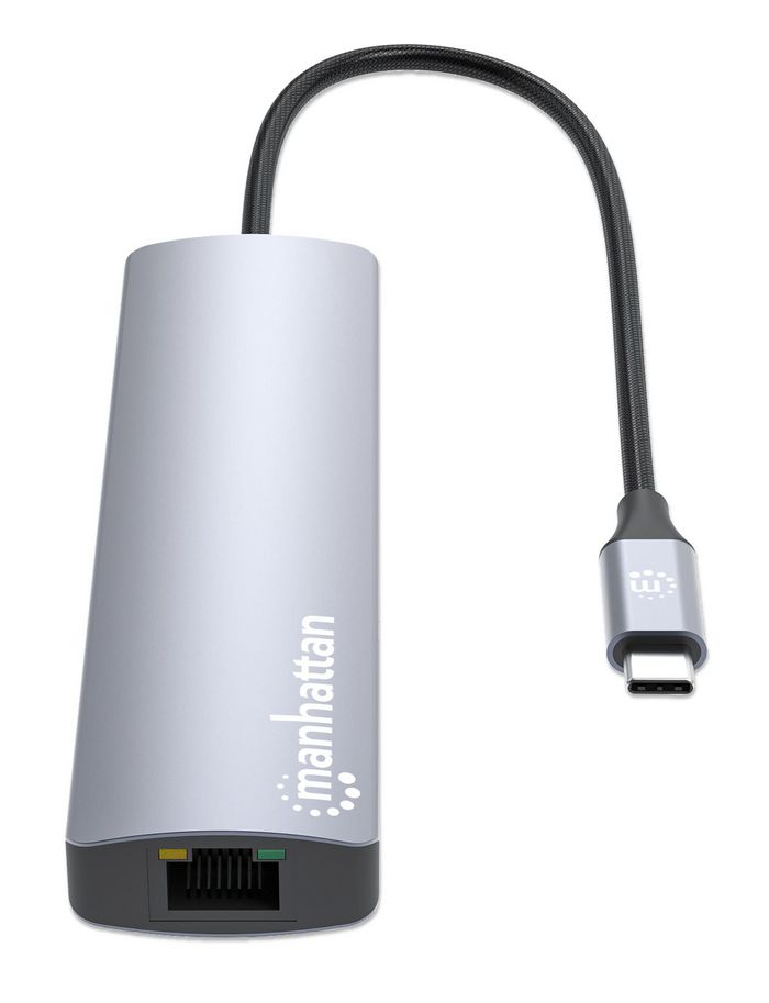 153959, Manhattan USB-C Dock/Hub, Ports (x6): Ethernet, HDMI, USB-A (x3 ...