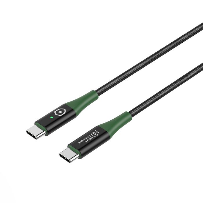 MC-SMART USB-C-C-01, MicroConnect Smart Charge USB-C to USB-C Cable 1m Black/Green | EET