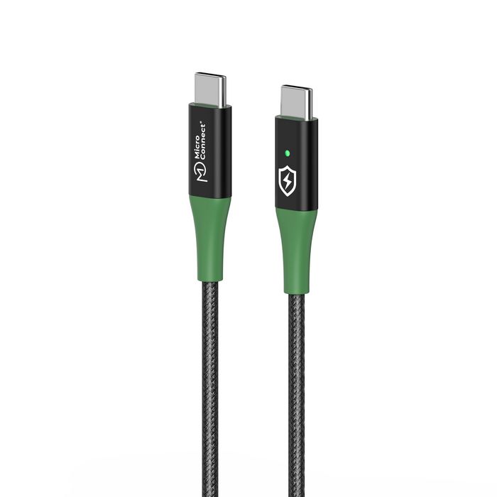 MC-SMART USB-C-C-01, MicroConnect Smart Charge USB-C to USB-C Cable 1m Black/Green | EET