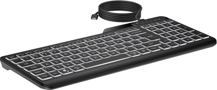 7N7C0AA#ARK, HP Compact wired keyboard with backlit keys, USB-C ...