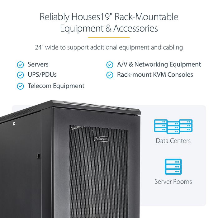 RK4236BKB, StarTech.com 42U Server Rack Cabinet - 36 in. Deep | EET
