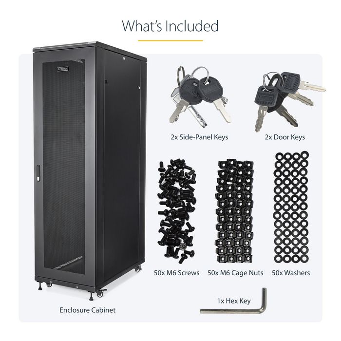 RK4236BKB, StarTech.com 42U Server Rack Cabinet - 36 in. Deep | EET