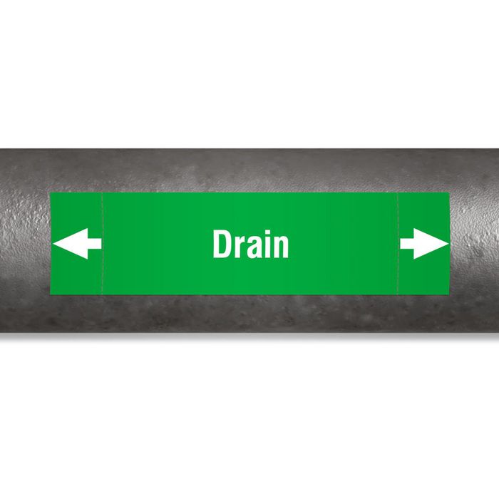 ISO20560PM-115X30-DRAIN, Brady ISO 20560 Pipe Markers - Water | EET