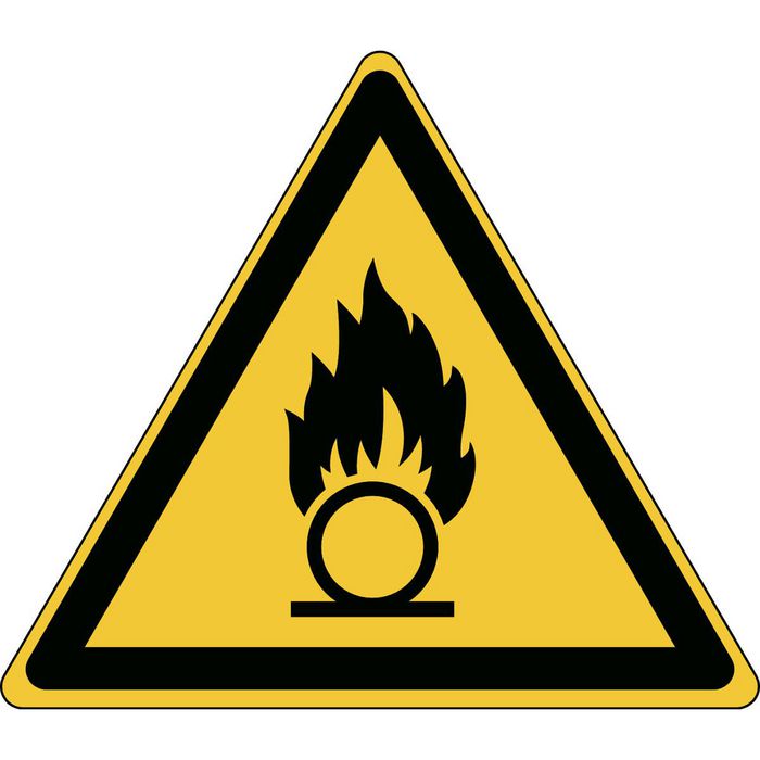 PIC W028-TRI 100-PE-SHEET/3, Brady ISO Safety Sign - Warning; Oxidizing ...