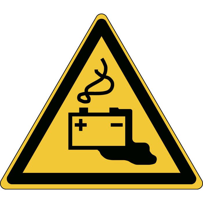PIC W026-TRI 015-PE-SHEET/1, Brady ISO Safety Sign - Warning: Battery ...