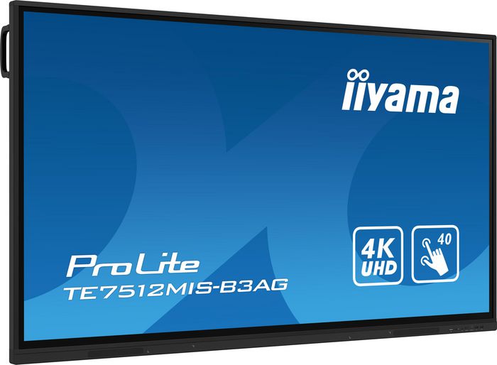 TE7512MIS-B3AG, iiyama 75" iiWare10 , Android 11, 8/64GB, 40-Points PureTouch IR with zero ...