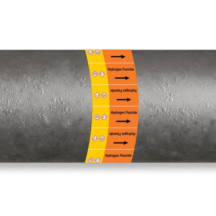 ISO20560PM-135X500-HYDROGEN FLUORIDE, Brady ISO 20560 Pipe Markers ...