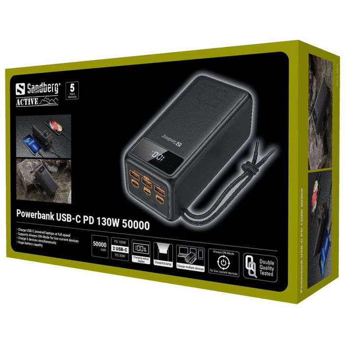 420-75, Sandberg Powerbank USB-C PD 130W 50000 | EET