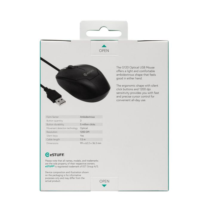 GLB213002, eSTUFF G120 Optical USB Mouse | EET