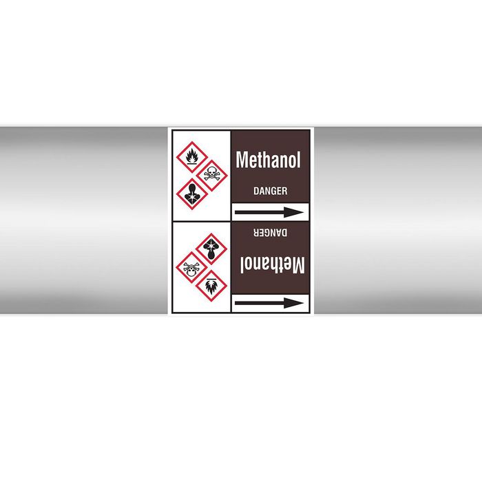 METHANOL 127X33RL-T3-P19, Brady Roll form Pipe Markers with liner, with ...
