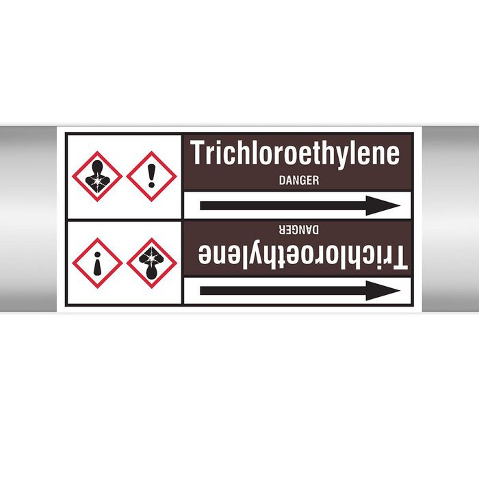TRICHLOROETHYLENE 127X33RL-T2-LL-P19, Brady Roll form linerless Pipe ...