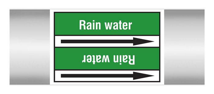 RAIN WATER 100X33RL-T2-LL-P03, Brady Roll form linerless Pipe Markers ...