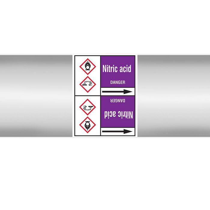 NITRIC ACID 127X33RL-T3-P21, Brady Roll form Pipe Markers with liner ...