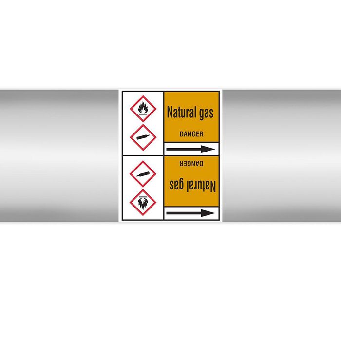 NATURAL GAS 127X33RL-T3-LL-P15, Brady Roll form linerless Pipe Markers ...