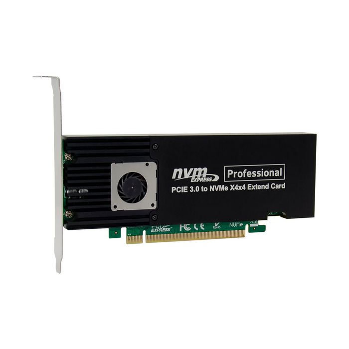 MC-PCIE-ASM2824-X4, MicroConnect Adaptador PCIe x16 a X4X4 M.2 NVMe SSD ...