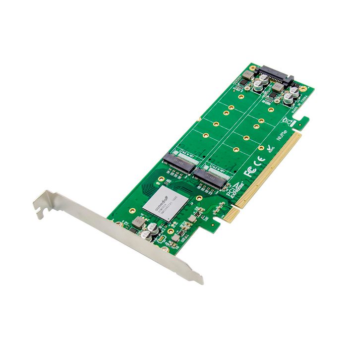 MC-PCIE-ASM2824-X4, MicroConnect Adaptador PCIe x16 a X4X4 M.2 NVMe SSD ...