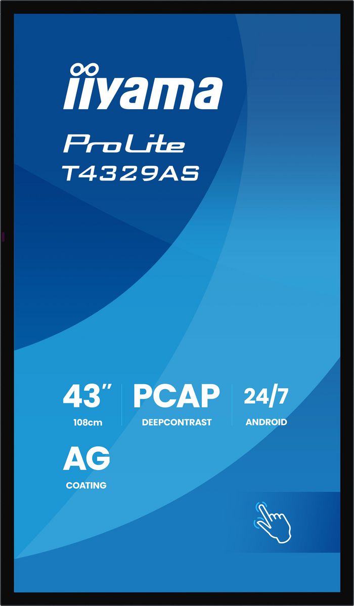 T4329AS-B1AG, iiyama 43" All-In-One Interactive Display with Android 14 ...
