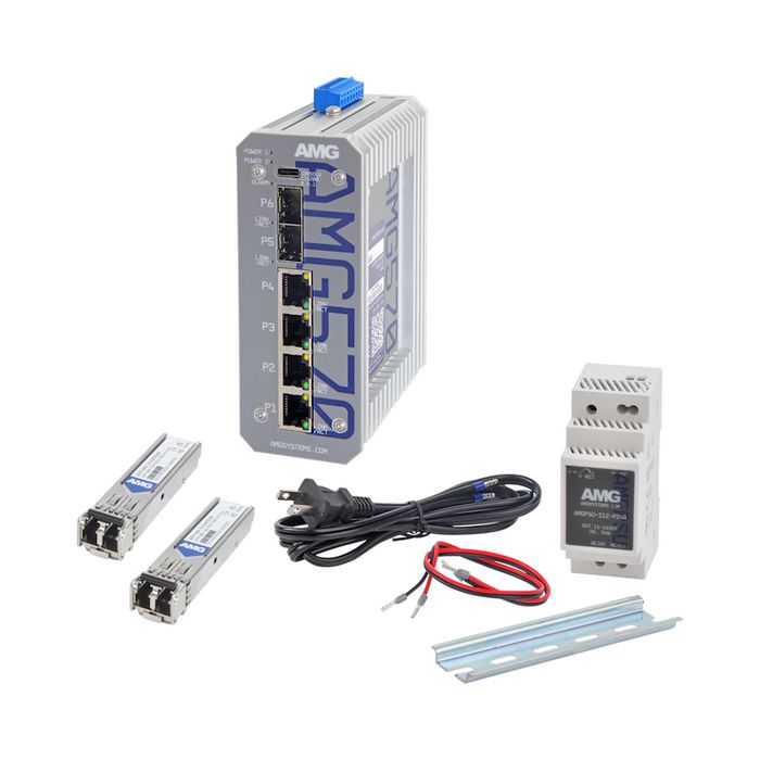 AMG570-4G-2S-KM1-EU, AMG 4x 1Gb RJ45, 2x 100M/1G/2.5G SFP Switch, 12V ...